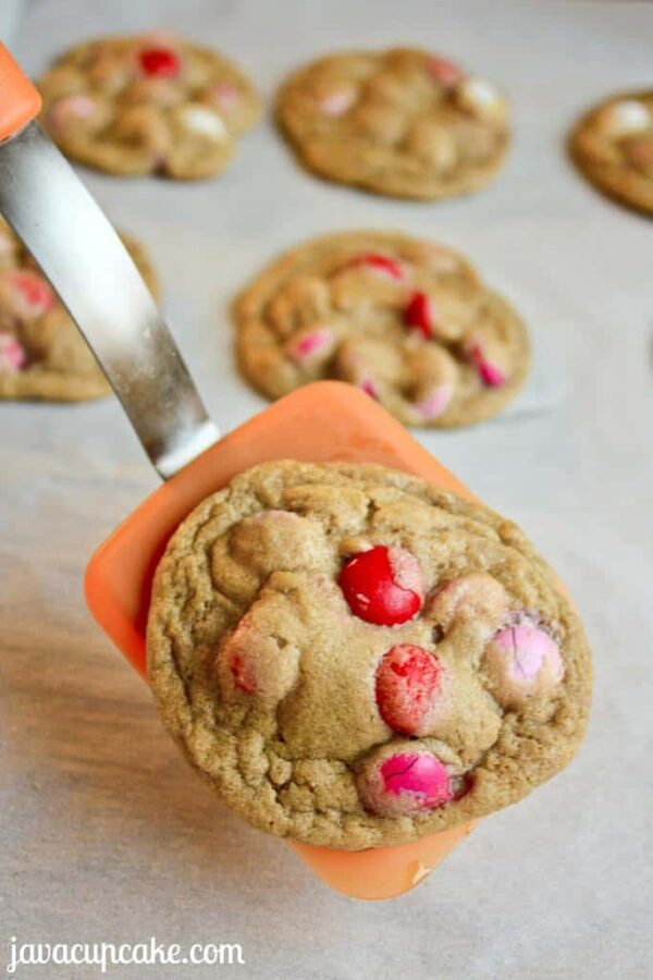 M&M Love Cookies - JavaCupcake